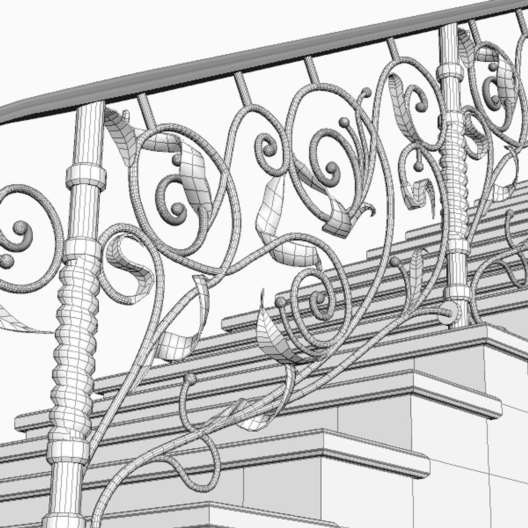 Classical Handrail 3d Max