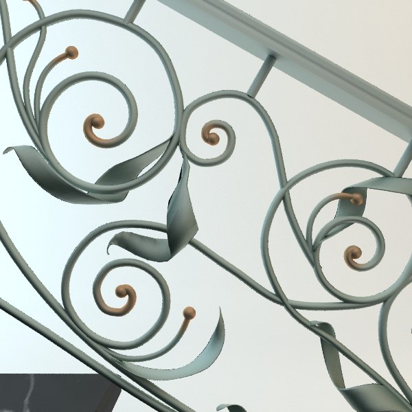 classical handrail 3d max