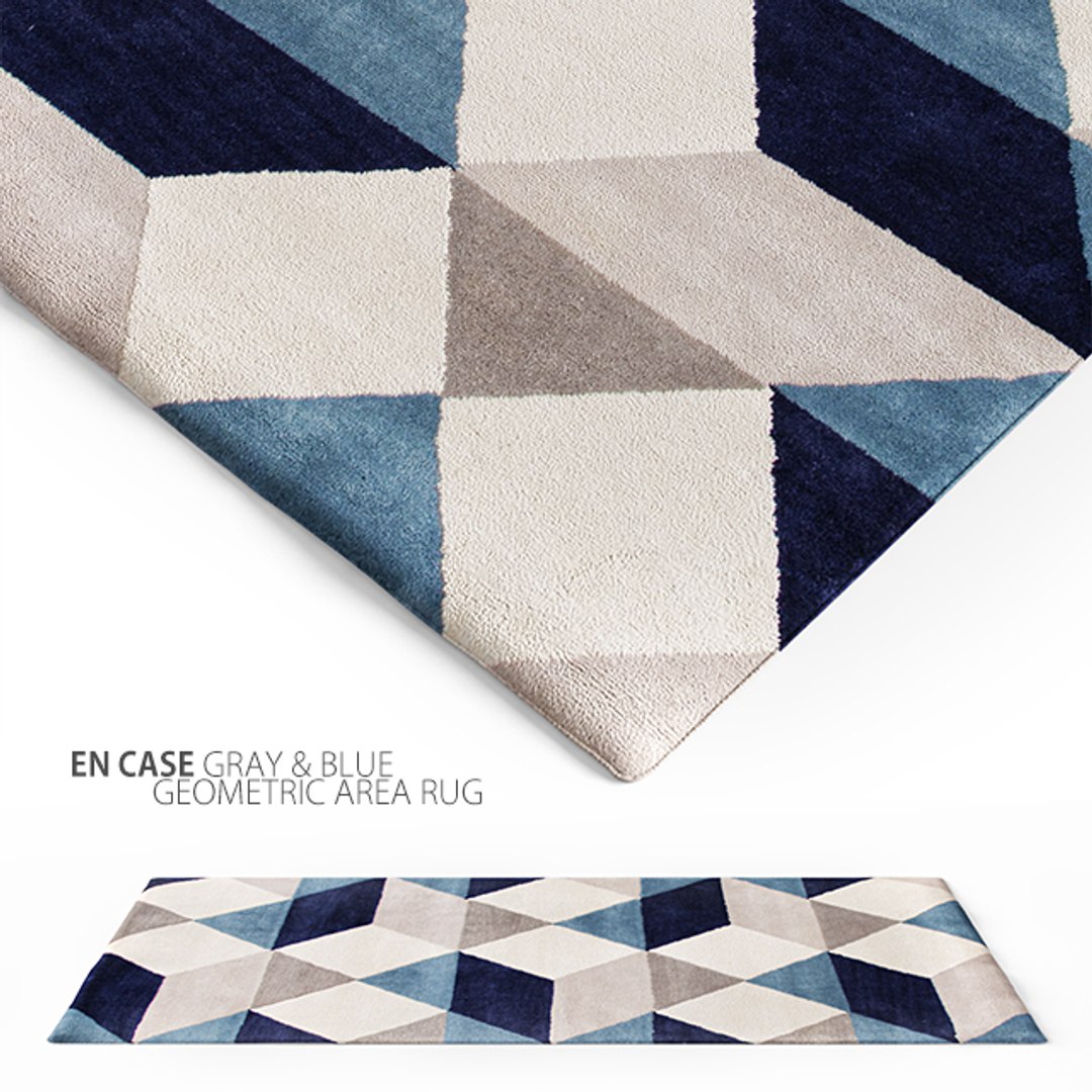 3d Rug Casa Blue Model