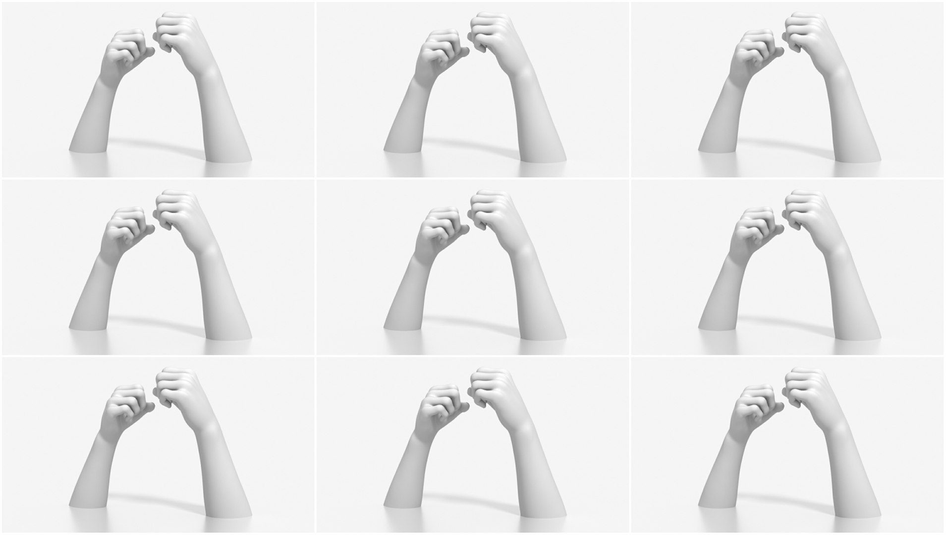 Clenched fist gesture struggle hand cartoon gesture gesture finger ...