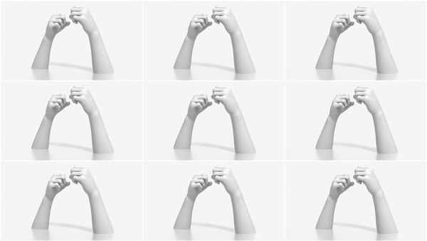 Clenched fist gesture struggle hand cartoon gesture gesture finger ...