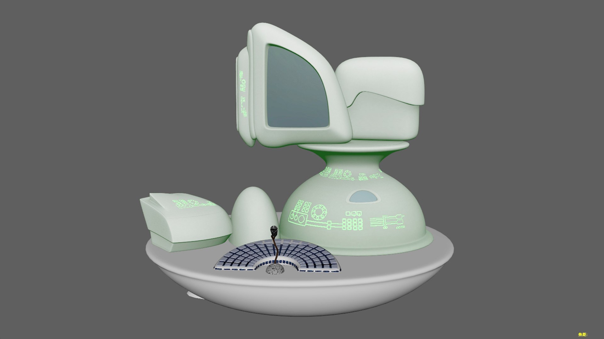 3D model Computer cartoon computer science computer future computer ...