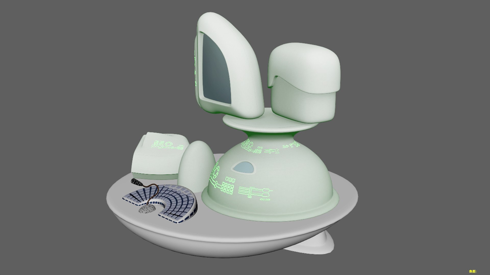 3D model Computer cartoon computer science computer future computer ...