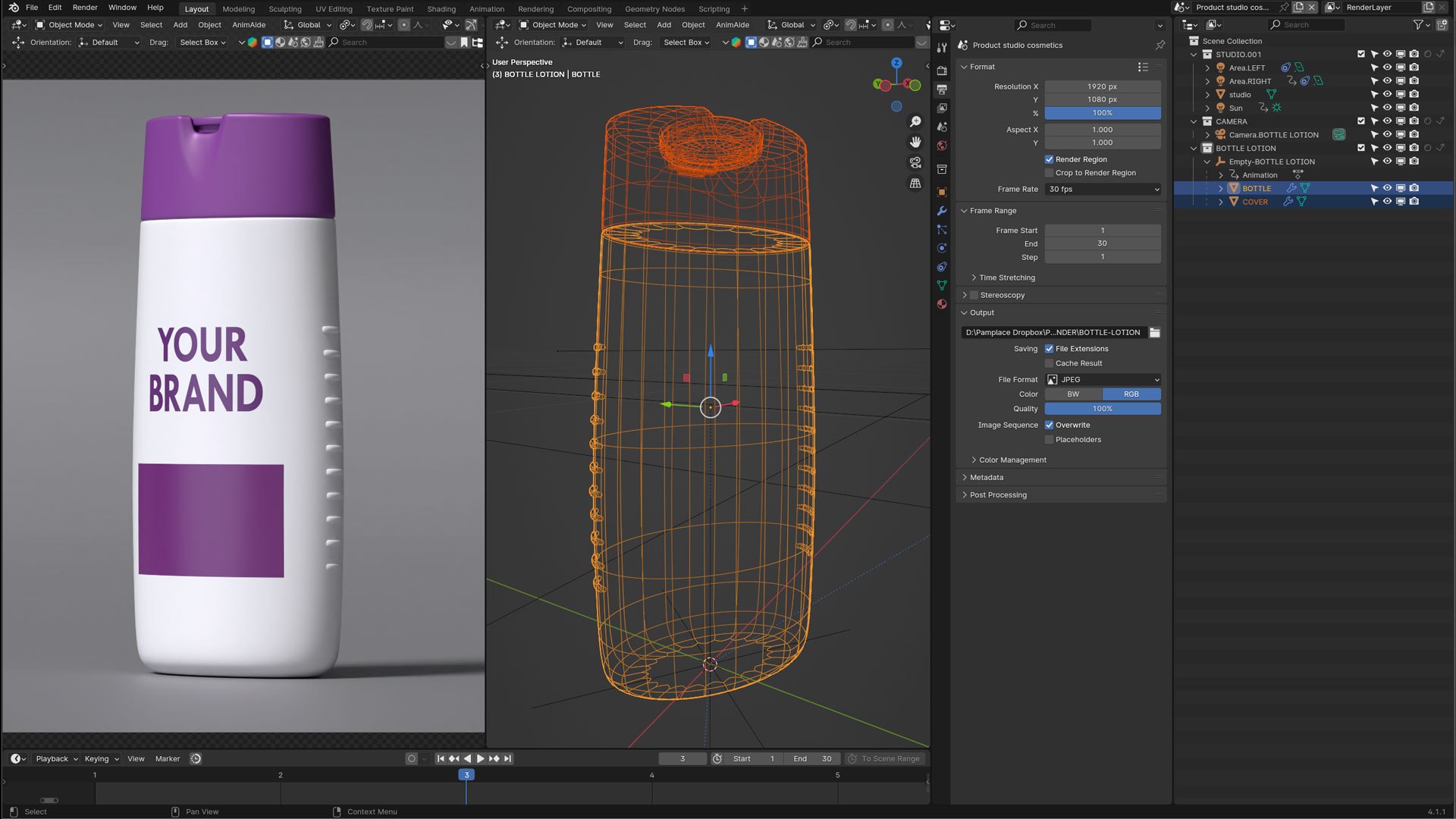 Product Cosmetic Bottle Lotion Model - TurboSquid 2253721