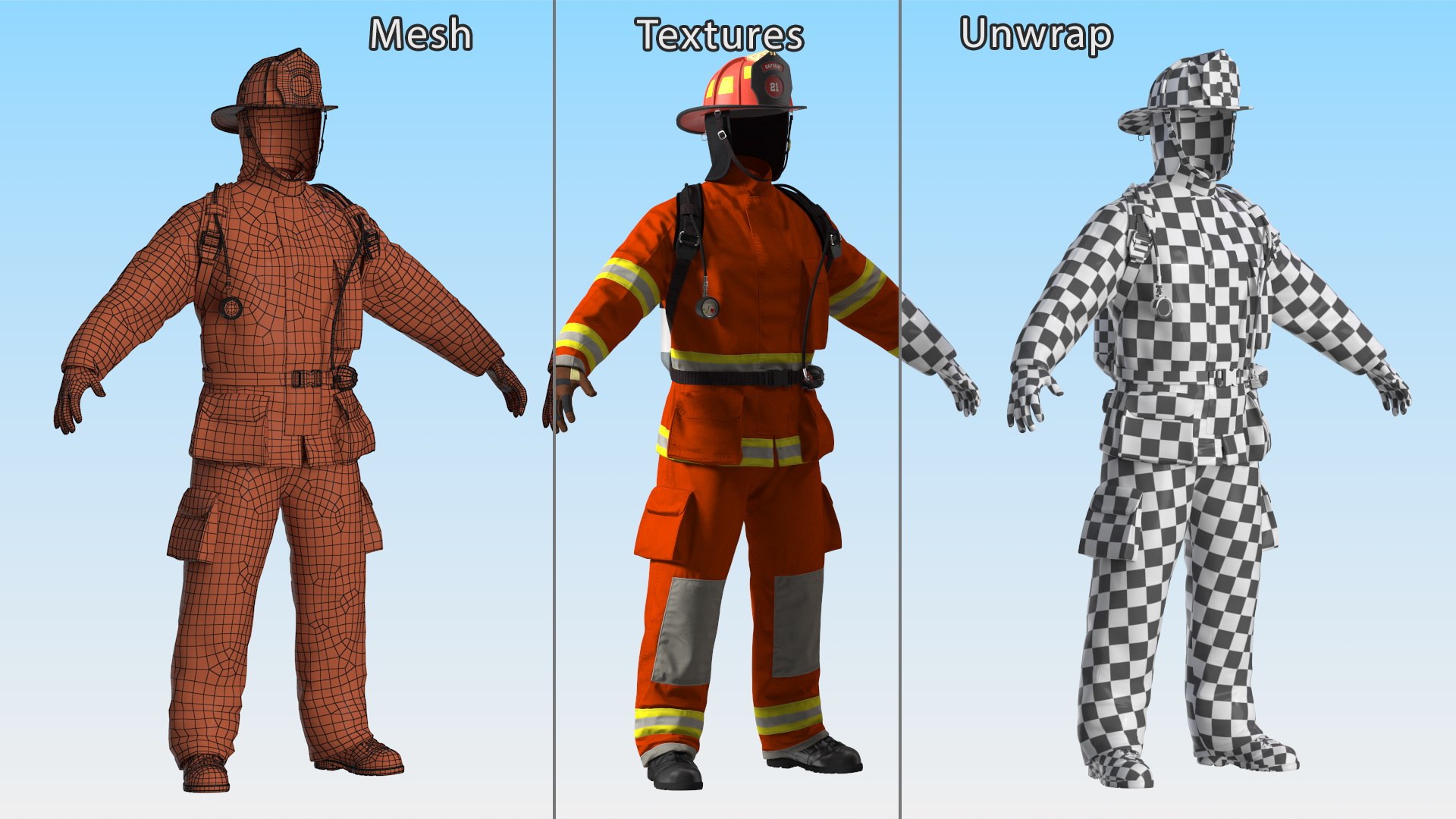Fire And Rescue Service Uniform 3D Model - TurboSquid 2317752