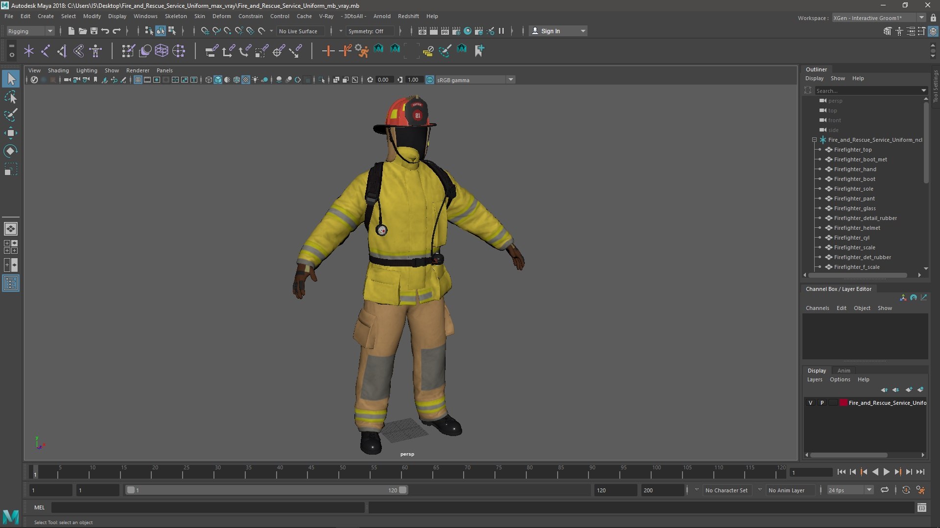 Fire And Rescue Service Uniform 3D Model - TurboSquid 2317752
