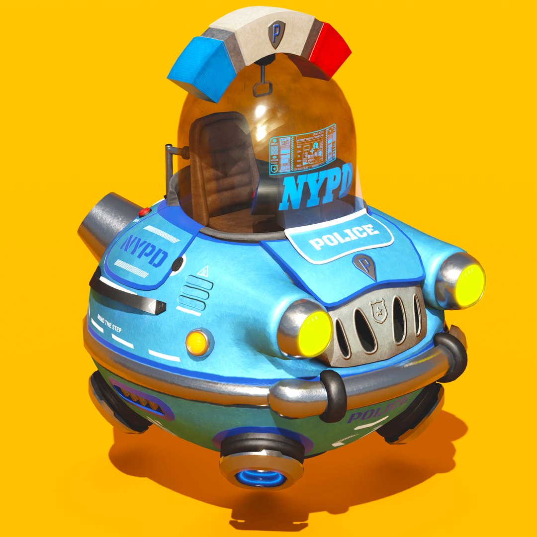 Flying car police 3D model - TurboSquid 1608777