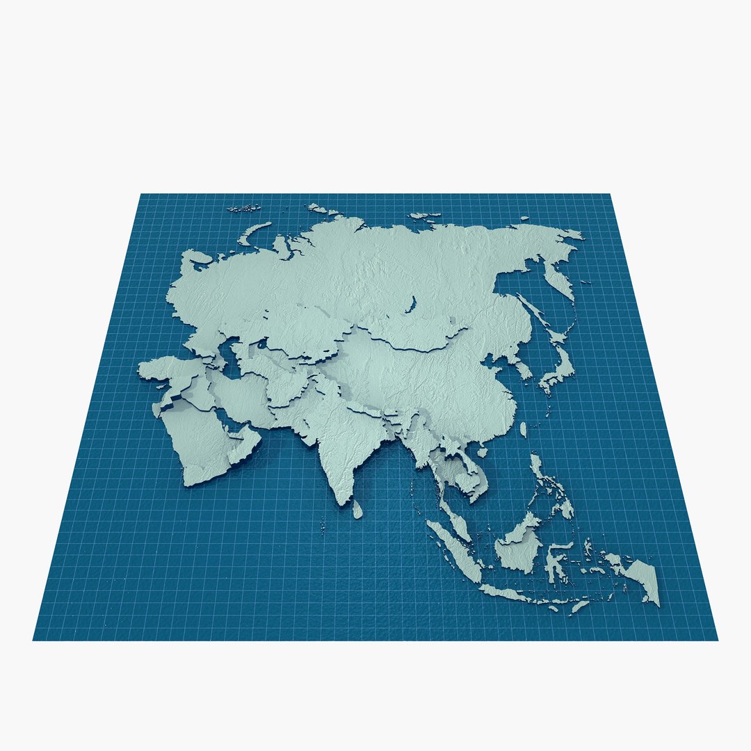 modelo 3d Mapa 3D de Asia - TurboSquid 1029966