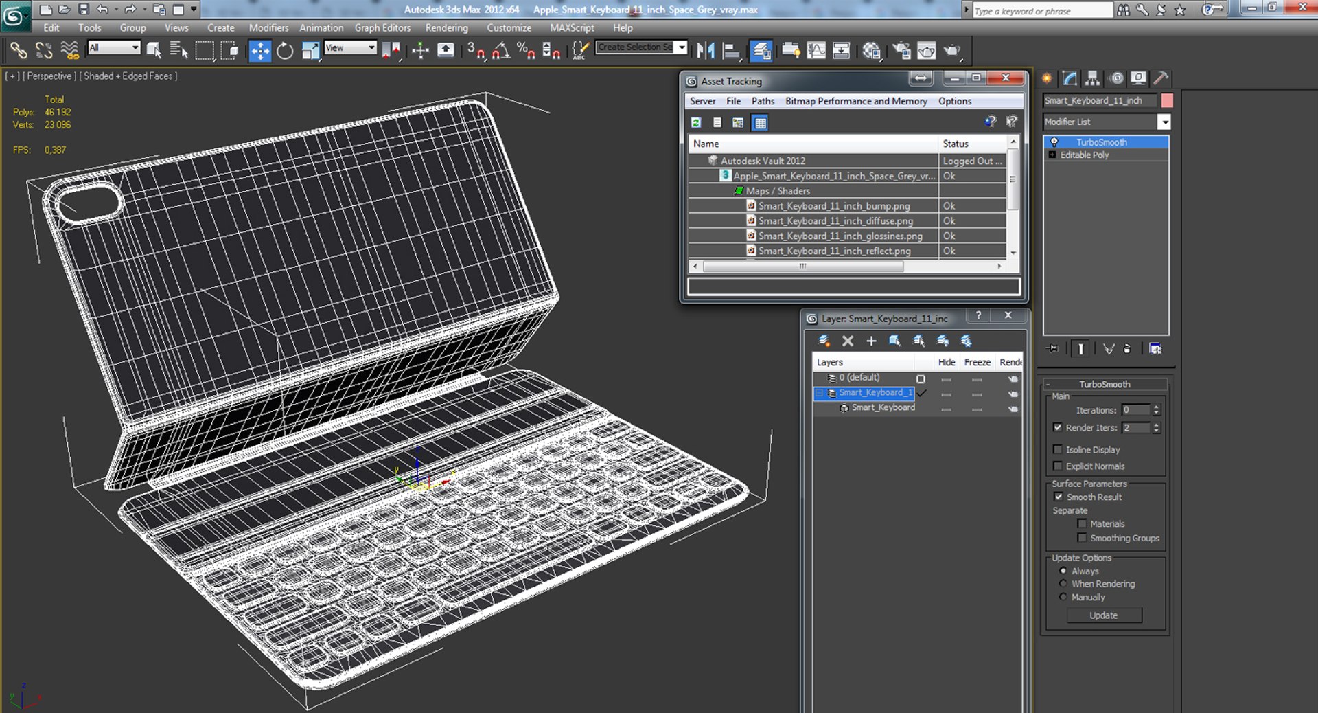 3D Apple Smart Keyboard Model - TurboSquid 1359068
