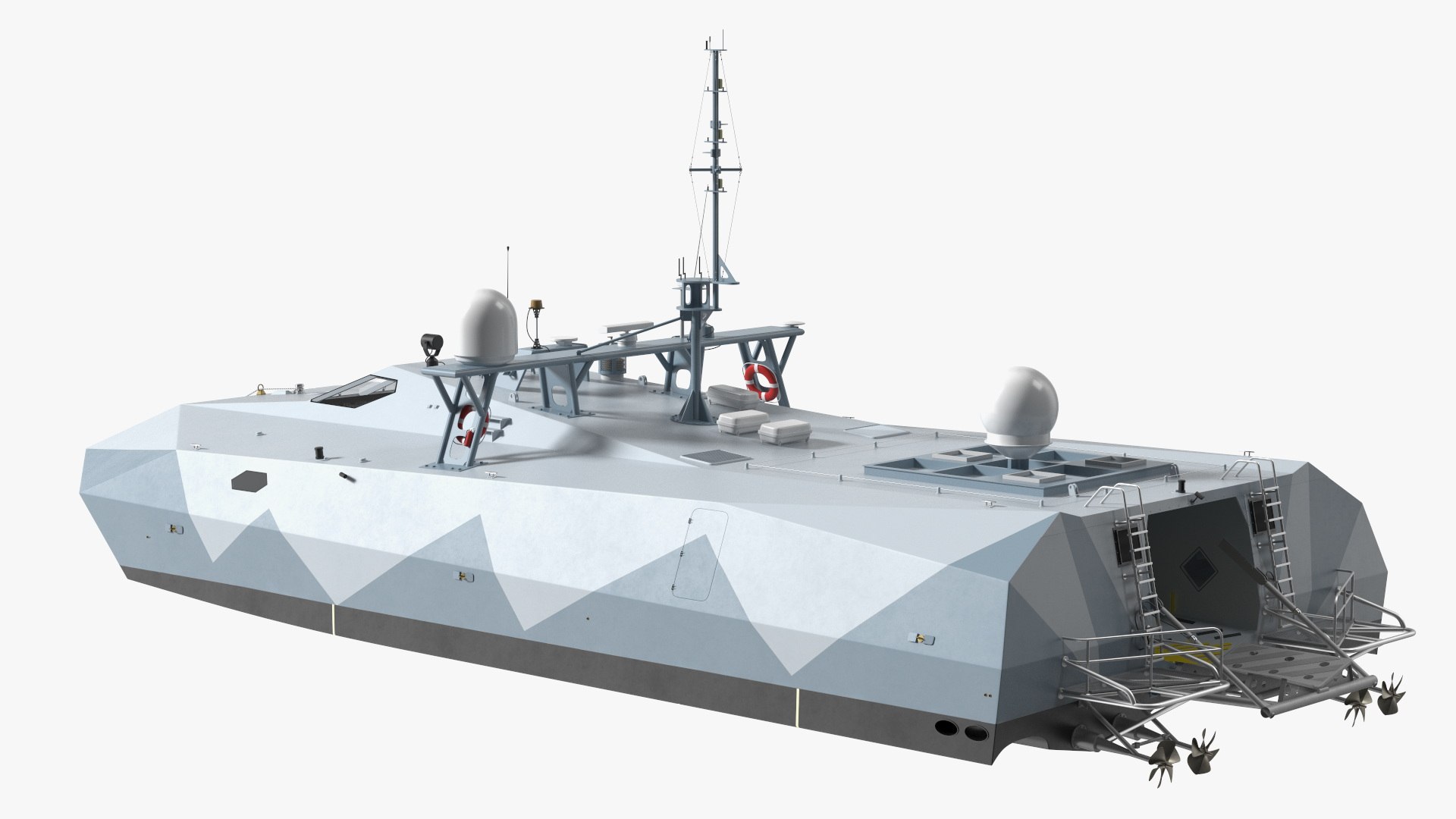 3D M80 Stiletto Stealth Naval Ship Rigged For Maya - TurboSquid 2188904