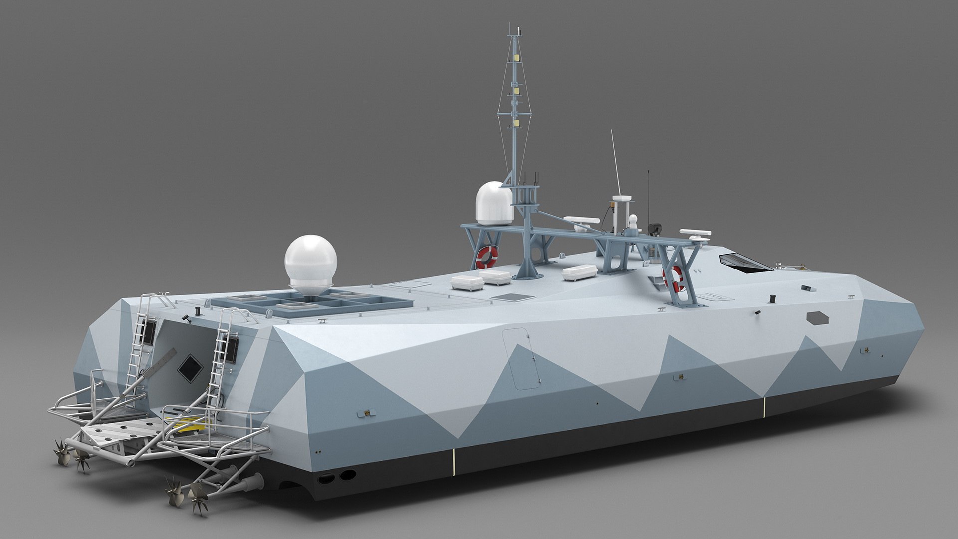 3D M80 Stiletto Stealth Naval Ship Rigged For Maya - TurboSquid 2188904