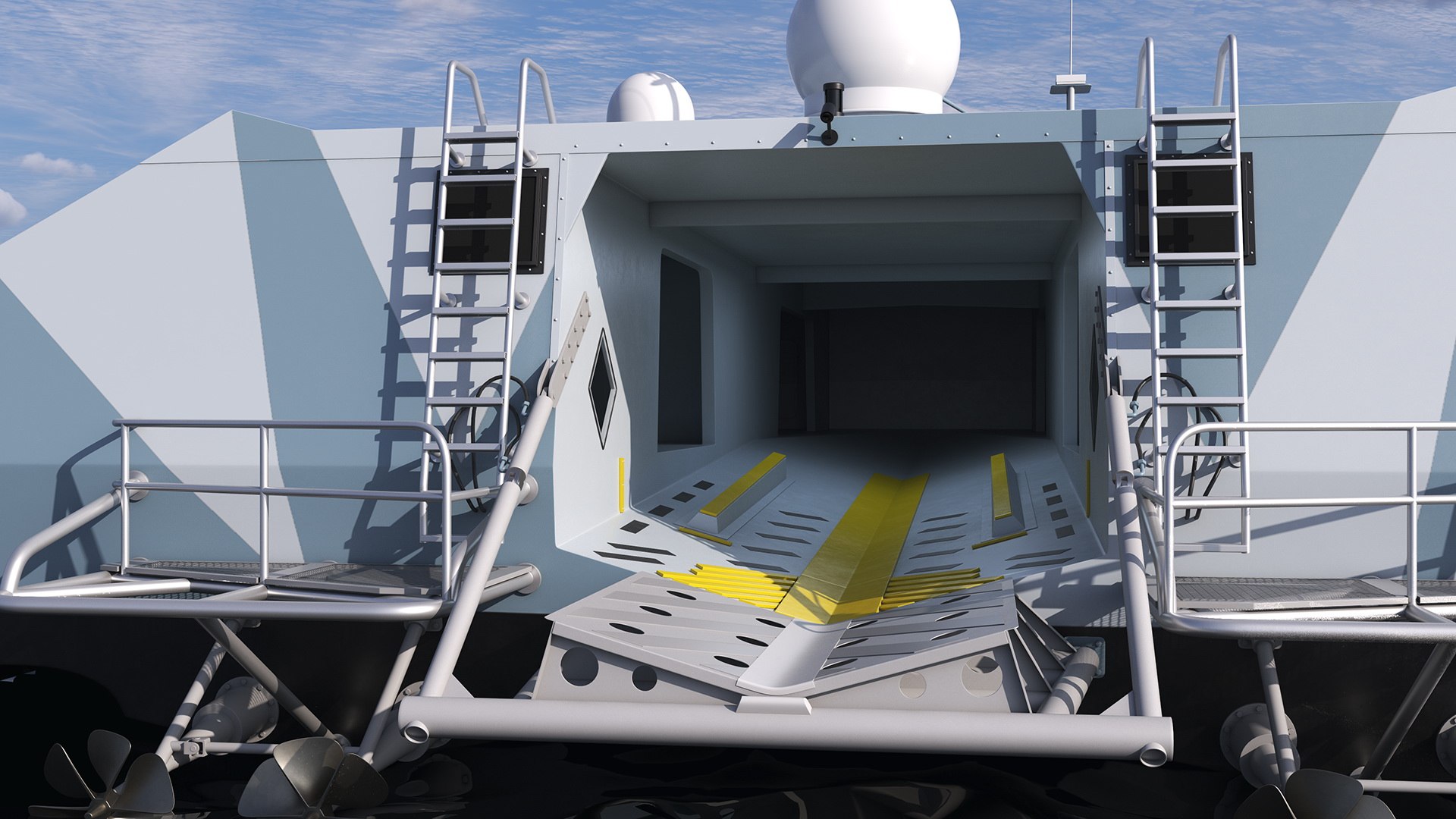 3D M80 Stiletto Stealth Naval Ship Rigged For Maya - TurboSquid 2188904