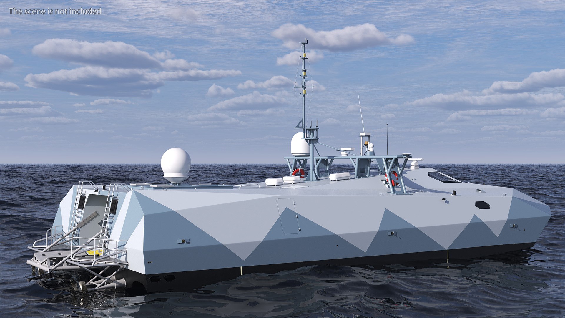 3D M80 Stiletto Stealth Naval Ship Rigged For Maya - TurboSquid 2188904