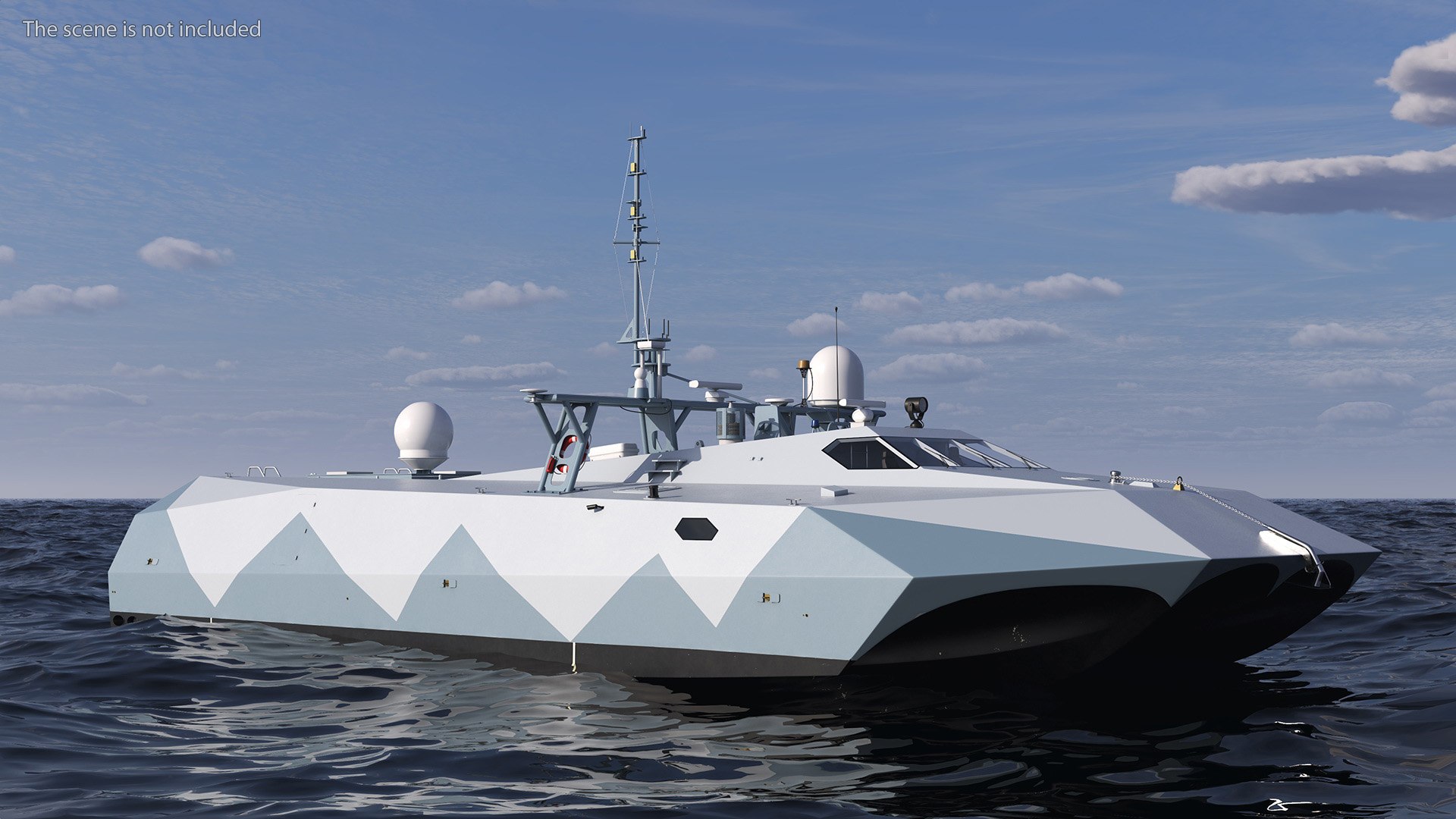 3D M80 Stiletto Stealth Naval Ship Rigged For Maya - TurboSquid 2188904