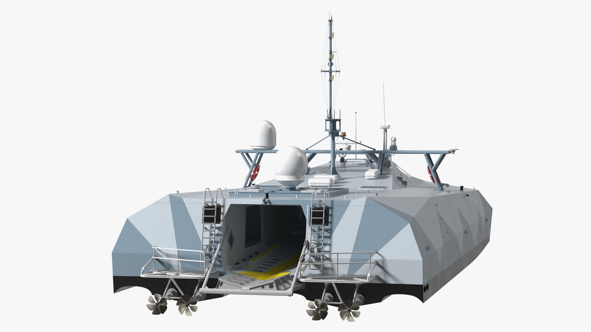 3D M80 Stiletto Stealth Naval Ship Rigged For Maya - TurboSquid 2188904