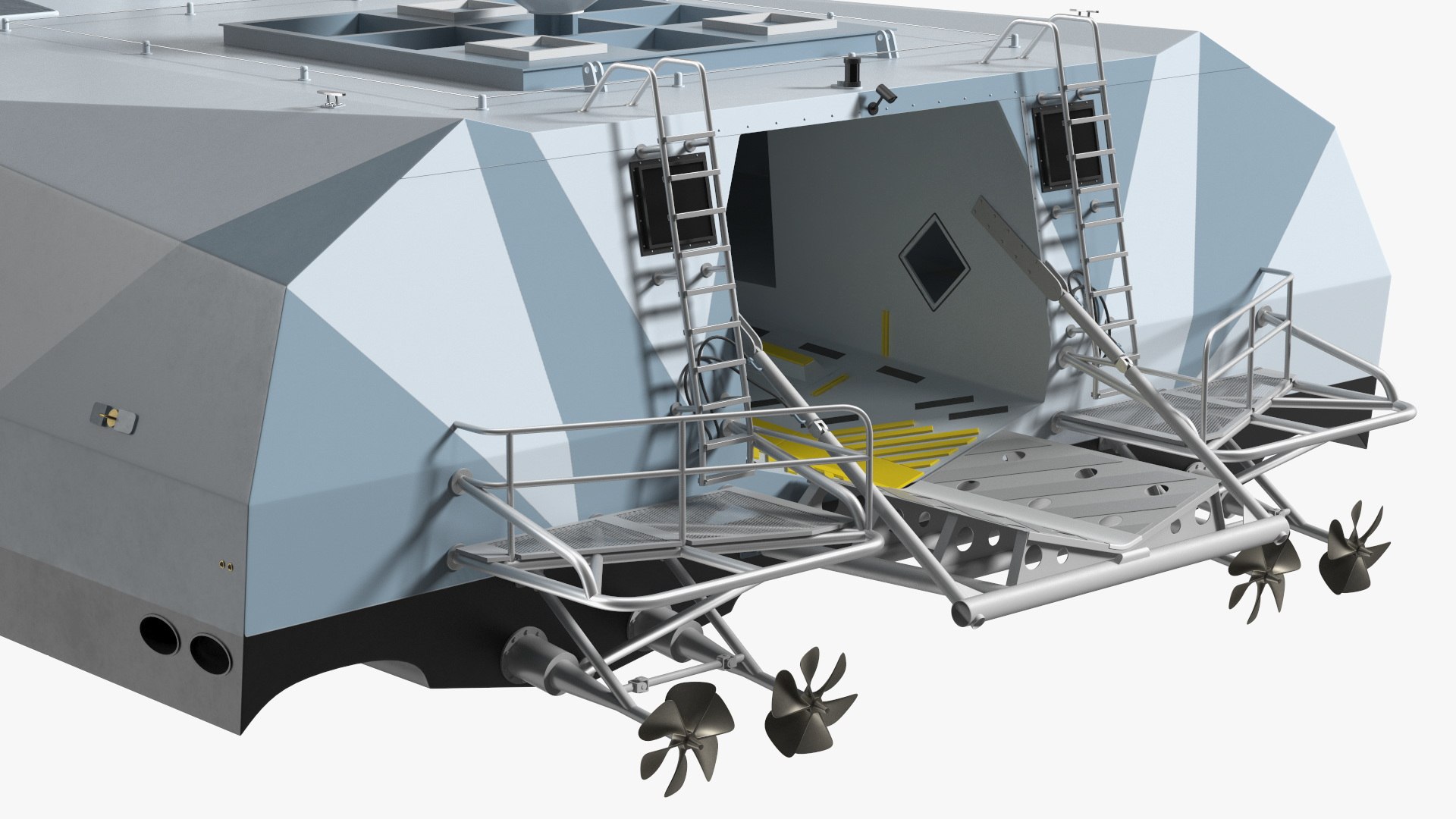 3D M80 Stiletto Stealth Naval Ship Rigged For Maya - TurboSquid 2188904