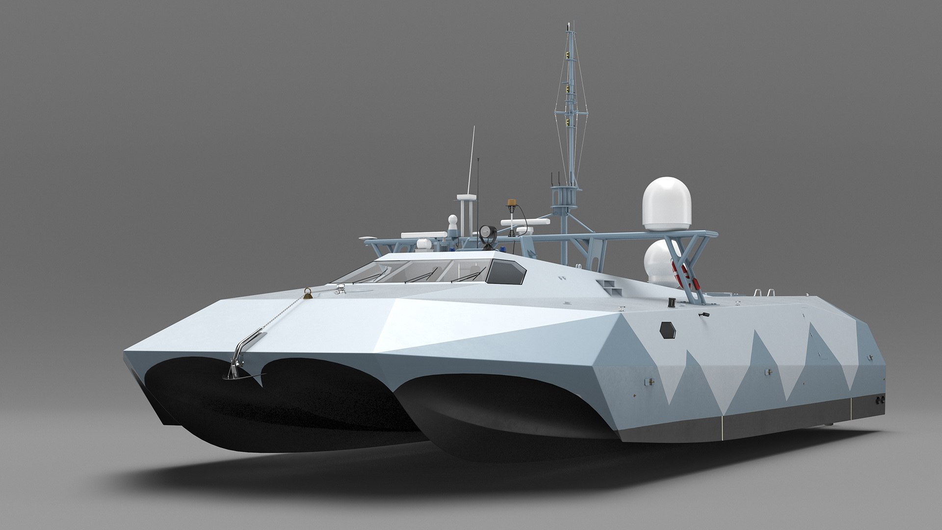 3D M80 Stiletto Stealth Naval Ship Rigged For Maya - TurboSquid 2188904