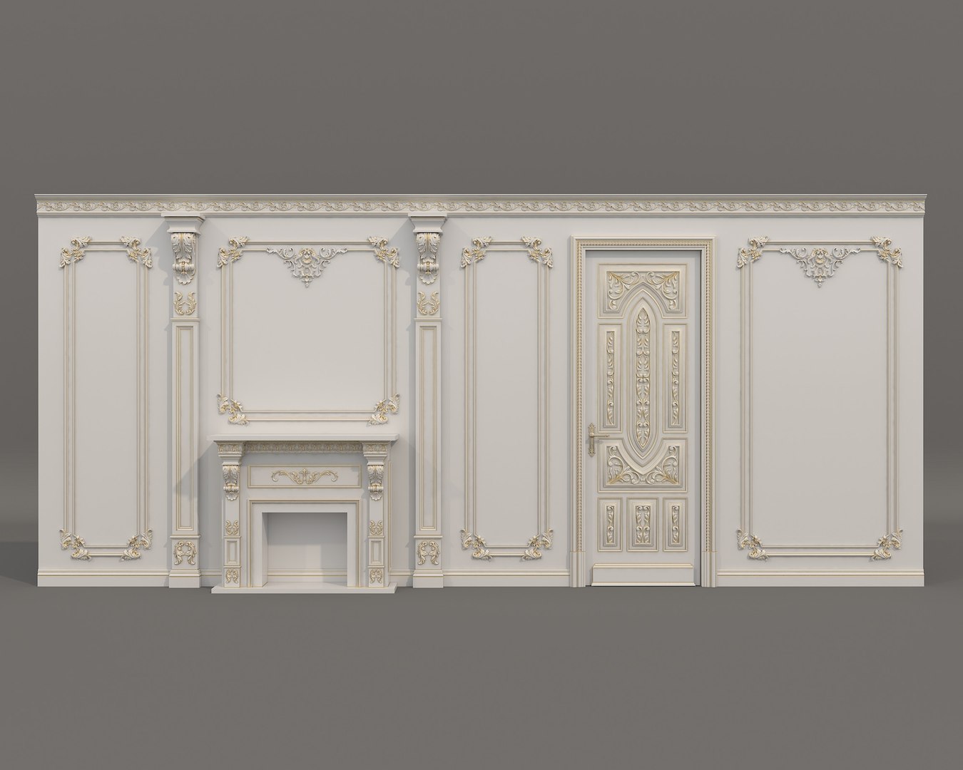 3D Wall Molding In Classic French Style 51 - TurboSquid 2398747