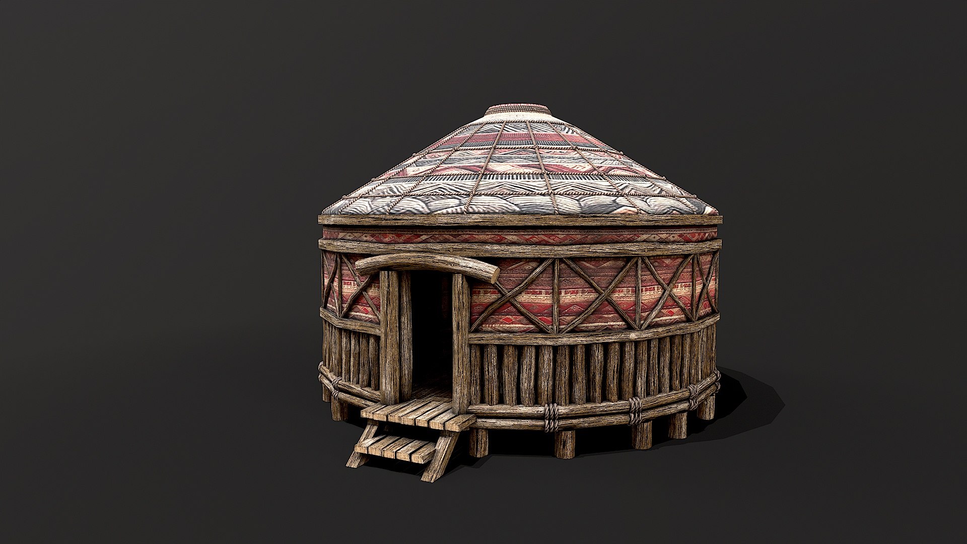 3D Traditional Yurt Nomads Tent With Interior 1 - TurboSquid 2360352