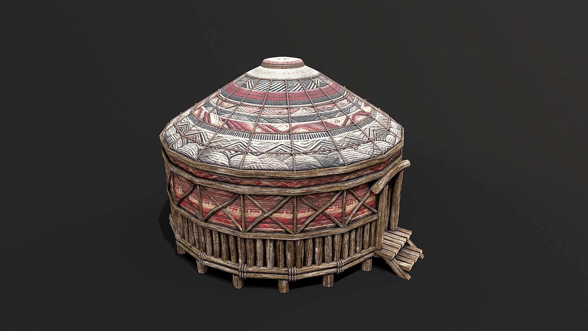 3D Traditional Yurt Nomads Tent With Interior 1 - TurboSquid 2360352