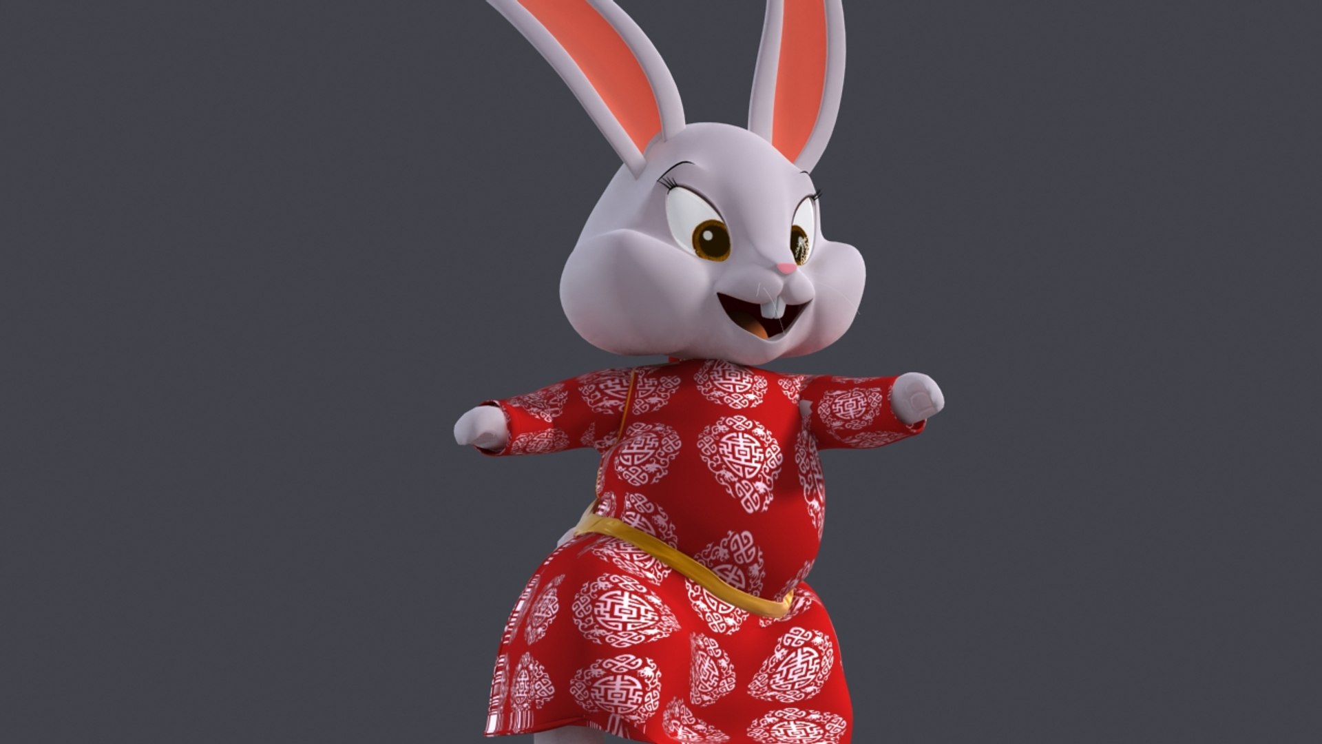 3d Model Bunny Character Cloth