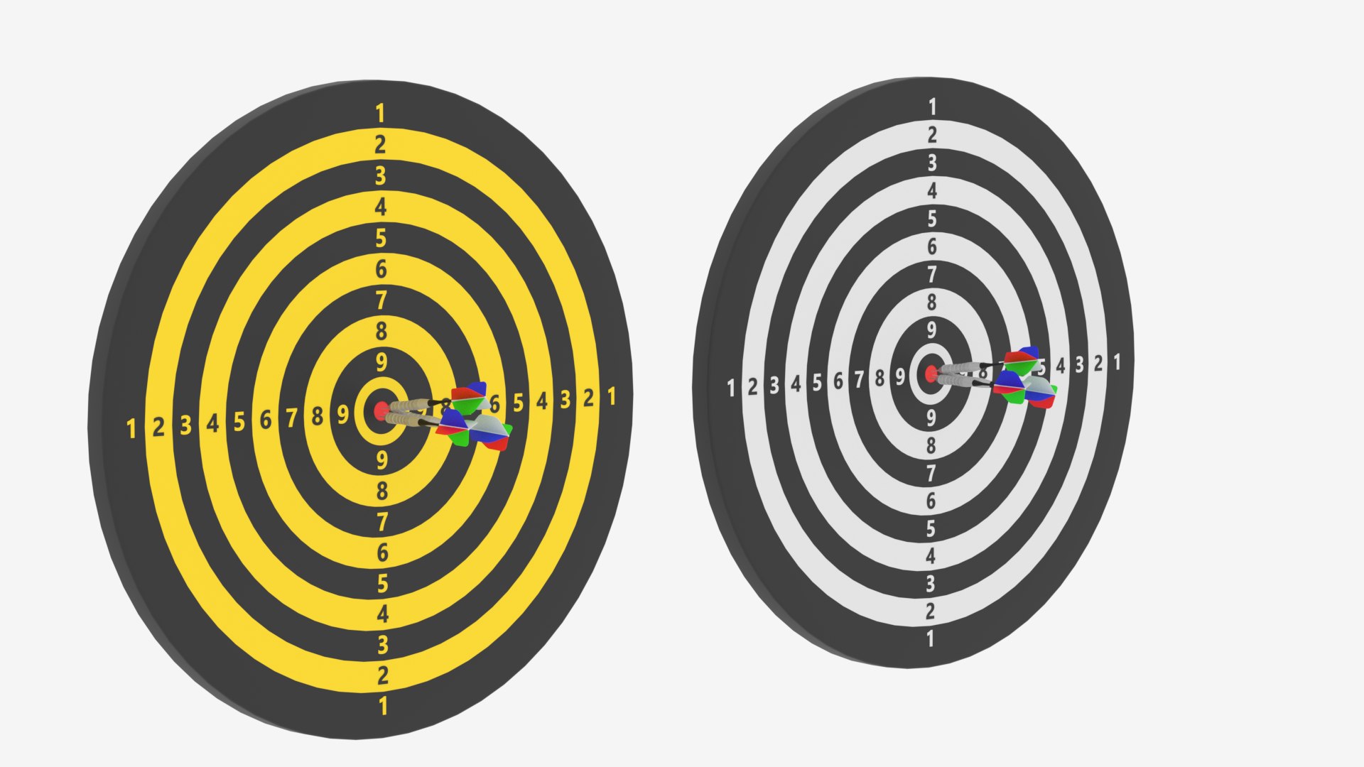 3D Dart Board And Darts Model - TurboSquid 1826759