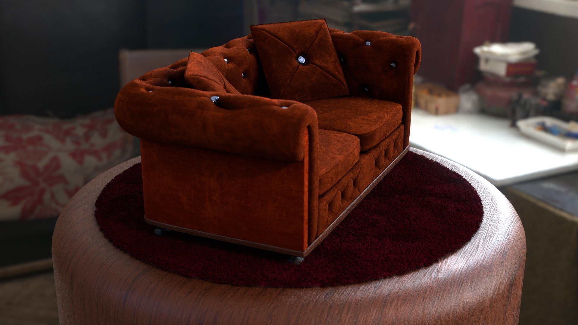 Chesterfield Sofa 3D Model - TurboSquid 1966709
