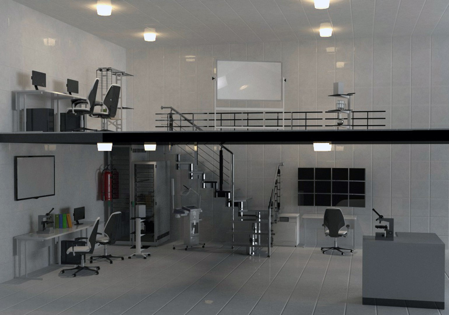 Laboratory Equipment 3d C4d