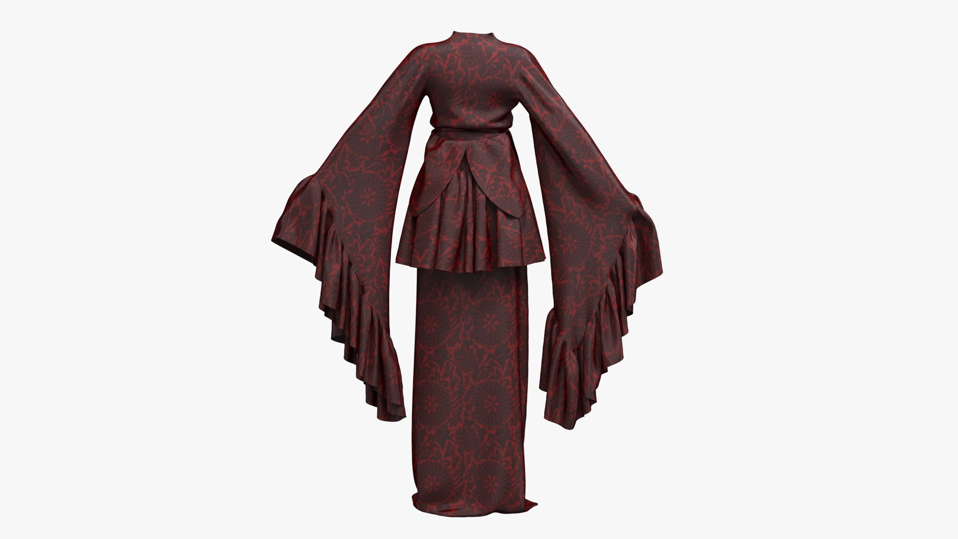 3D Female Kimono Robe 002 - TurboSquid 1543711