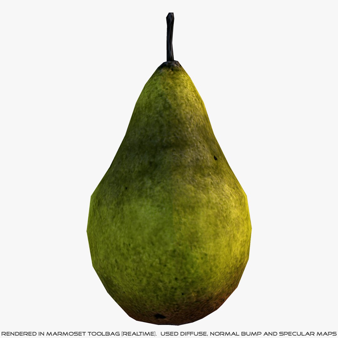 Low-poly Pear Fruit 3d Max
