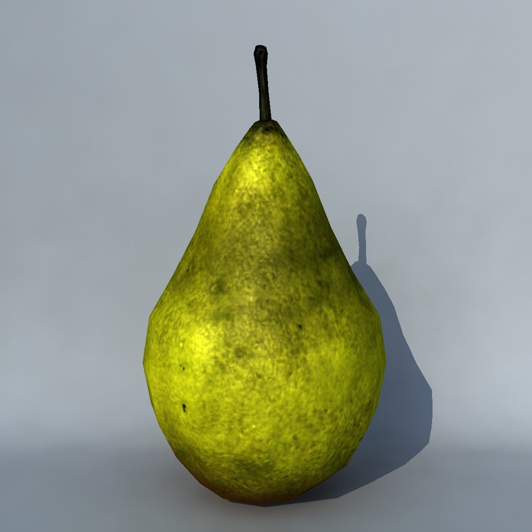 low-poly pear fruit 3d max
