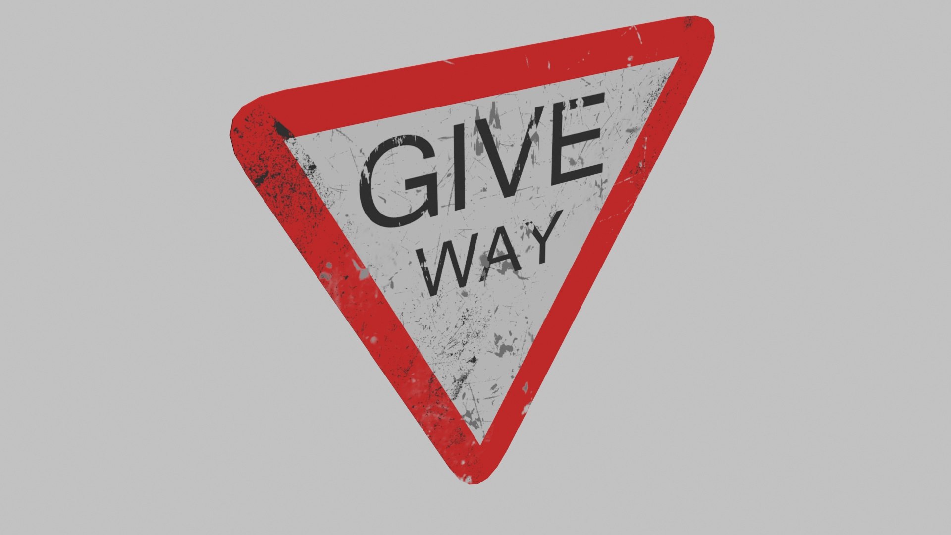 Road Sign Stop And Give Way Duo Pack Model - TurboSquid 2239478