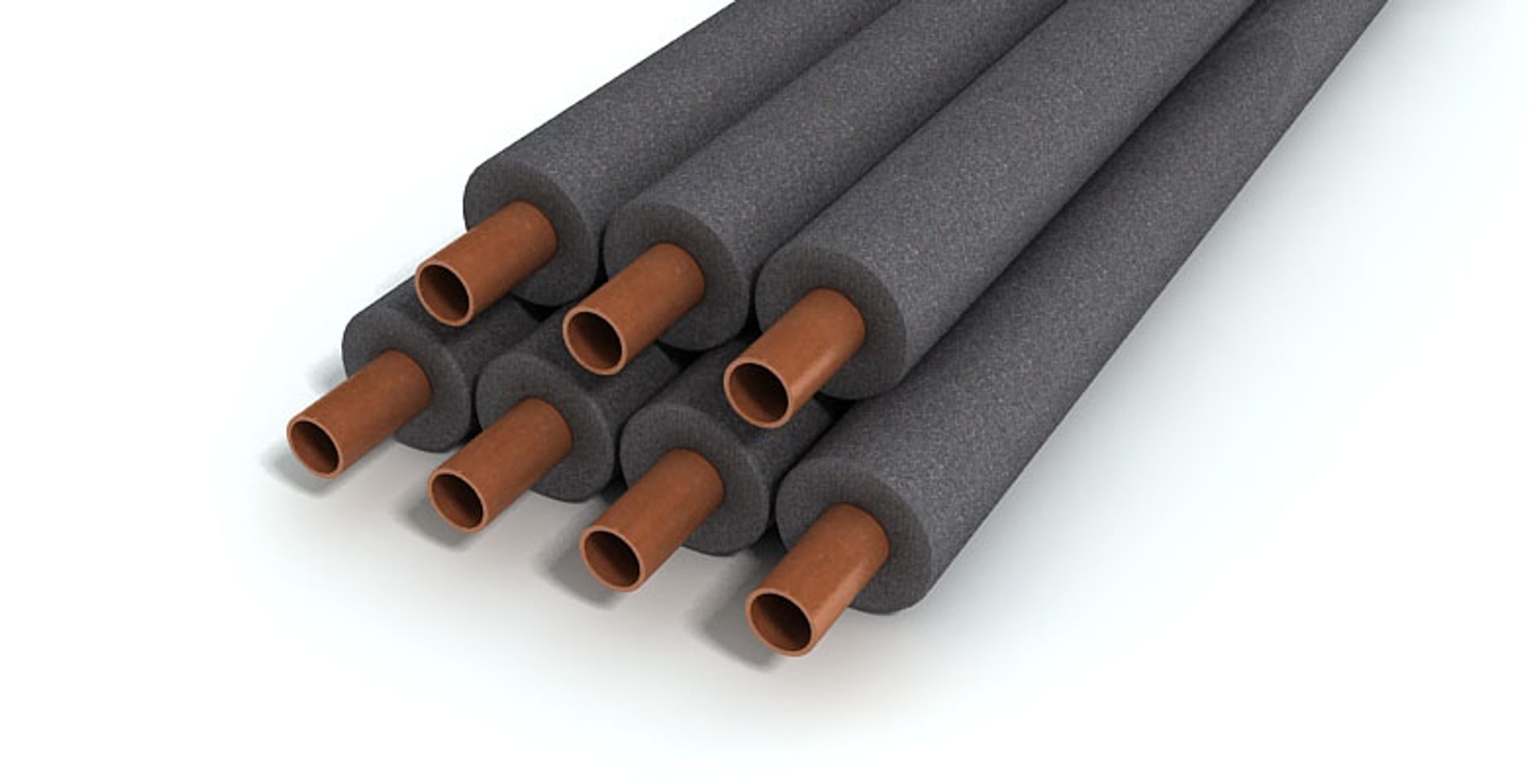 3d copper pipes model