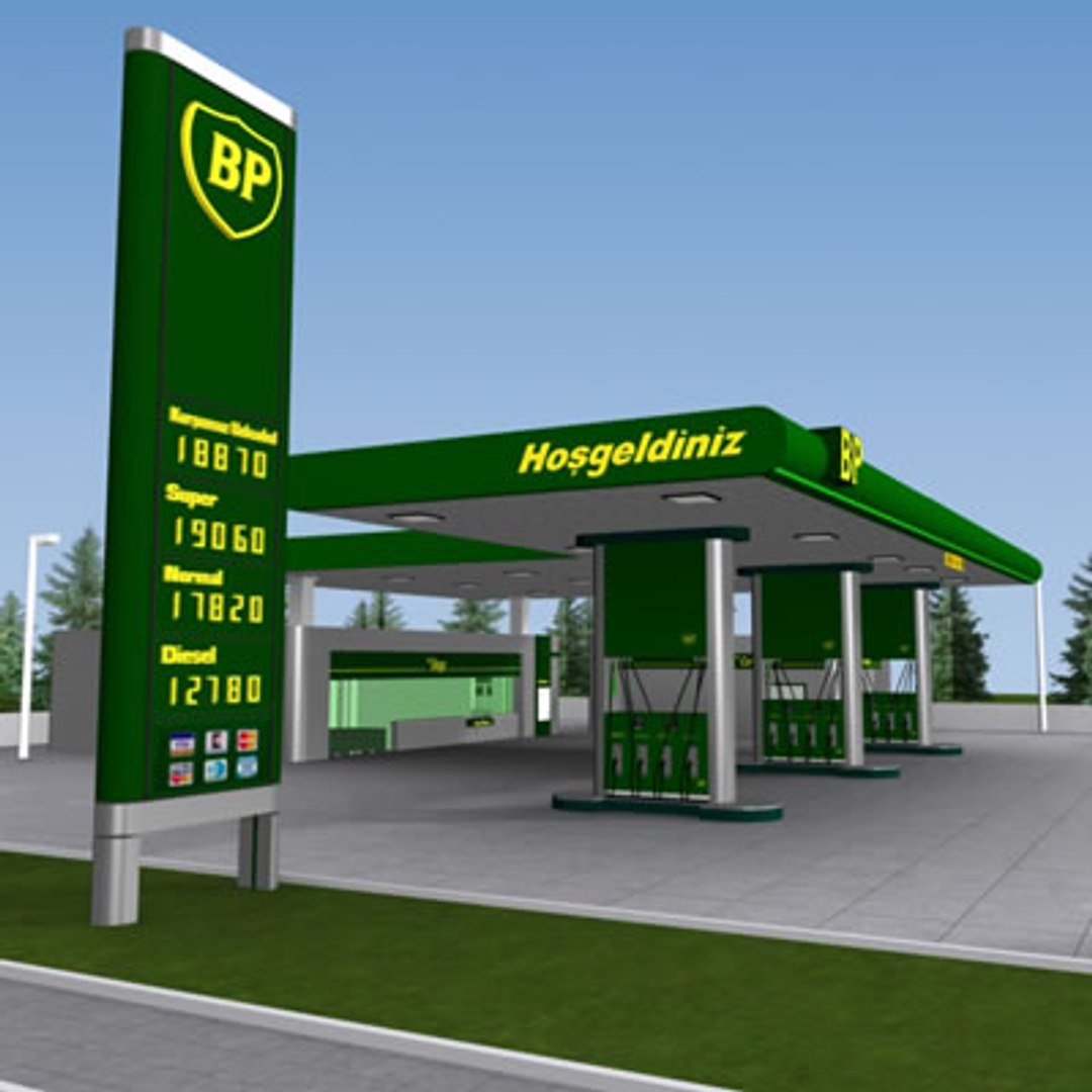 Bp Gas Station 3d Model