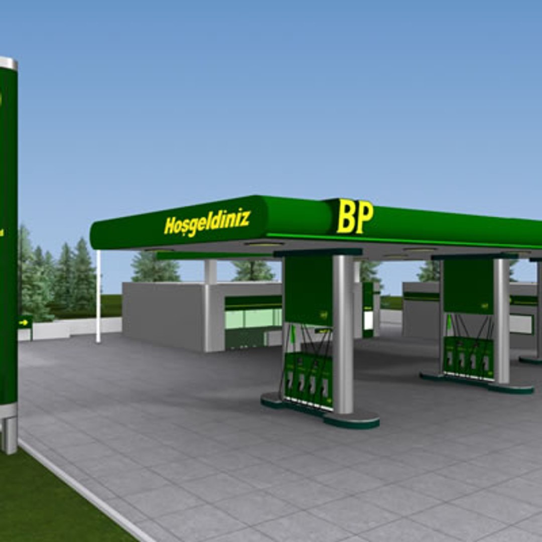 Bp Gas Station 3d Model