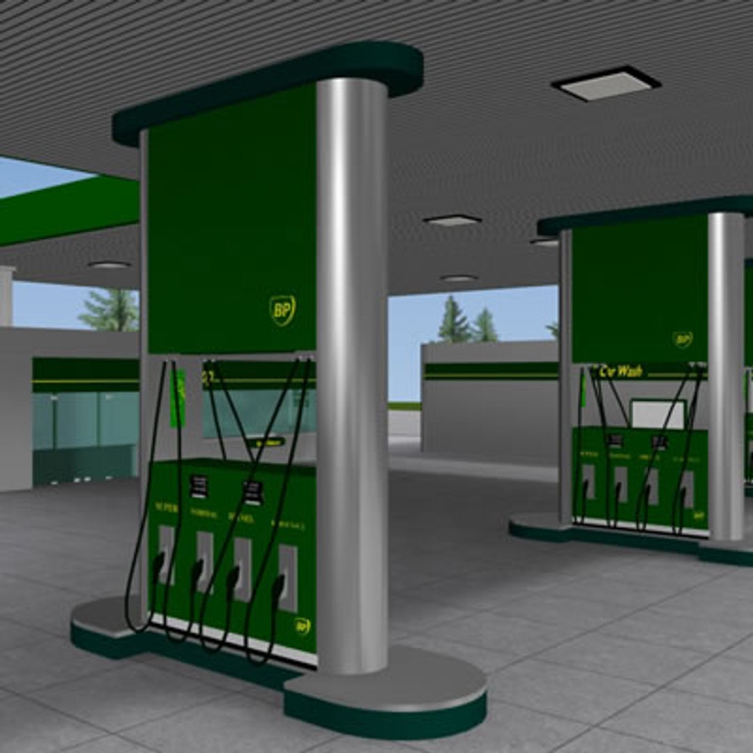Bp Gas Station 3d Model