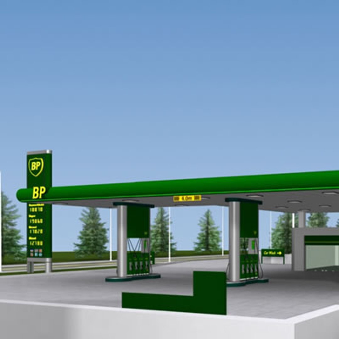 Bp Gas Station 3d Model