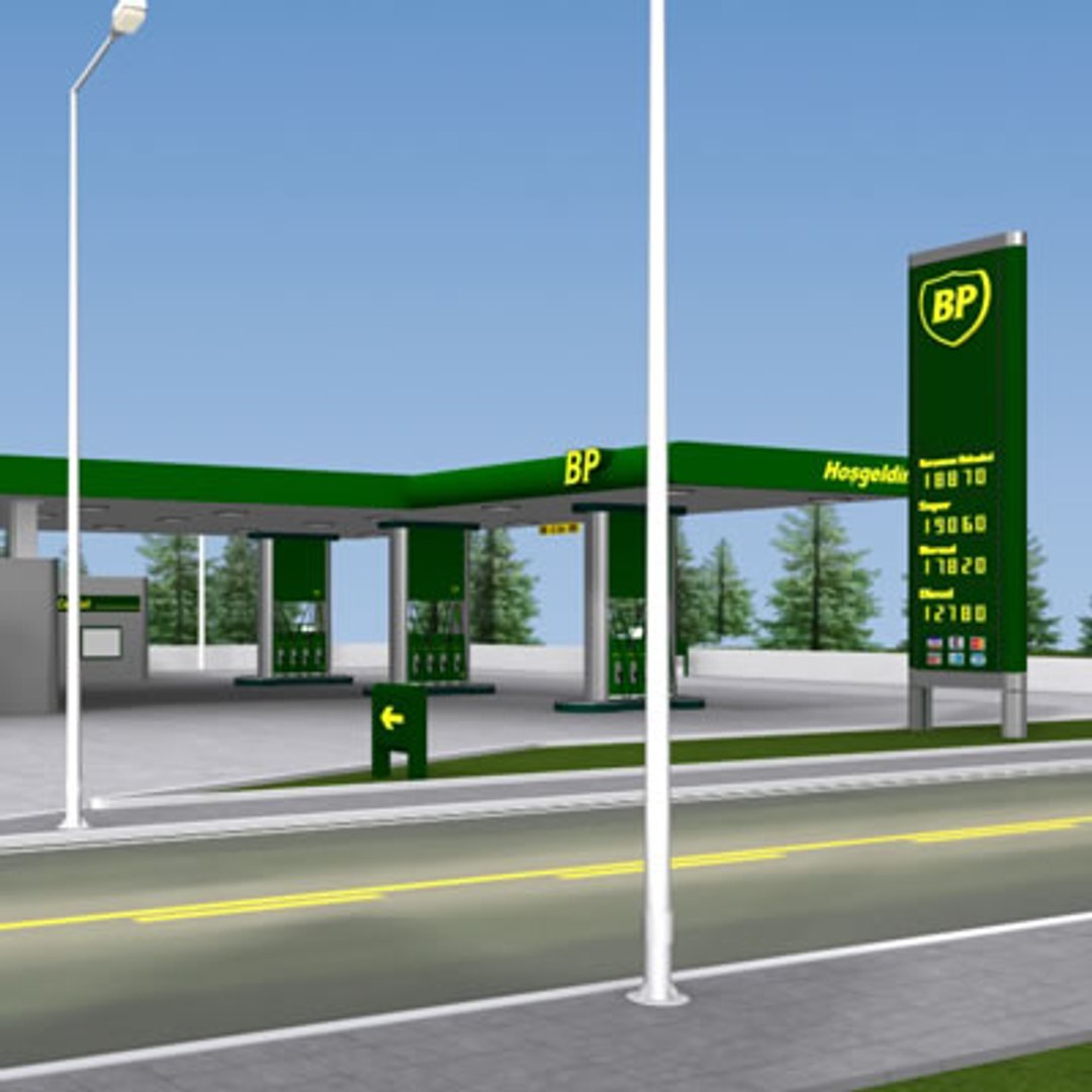 Bp Gas Station 3d Model