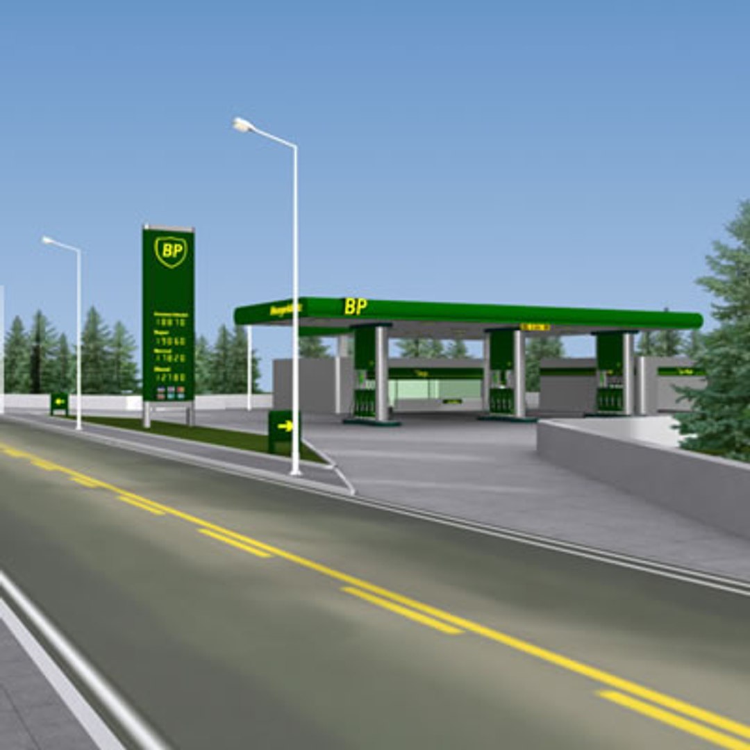 Bp Gas Station 3d Model