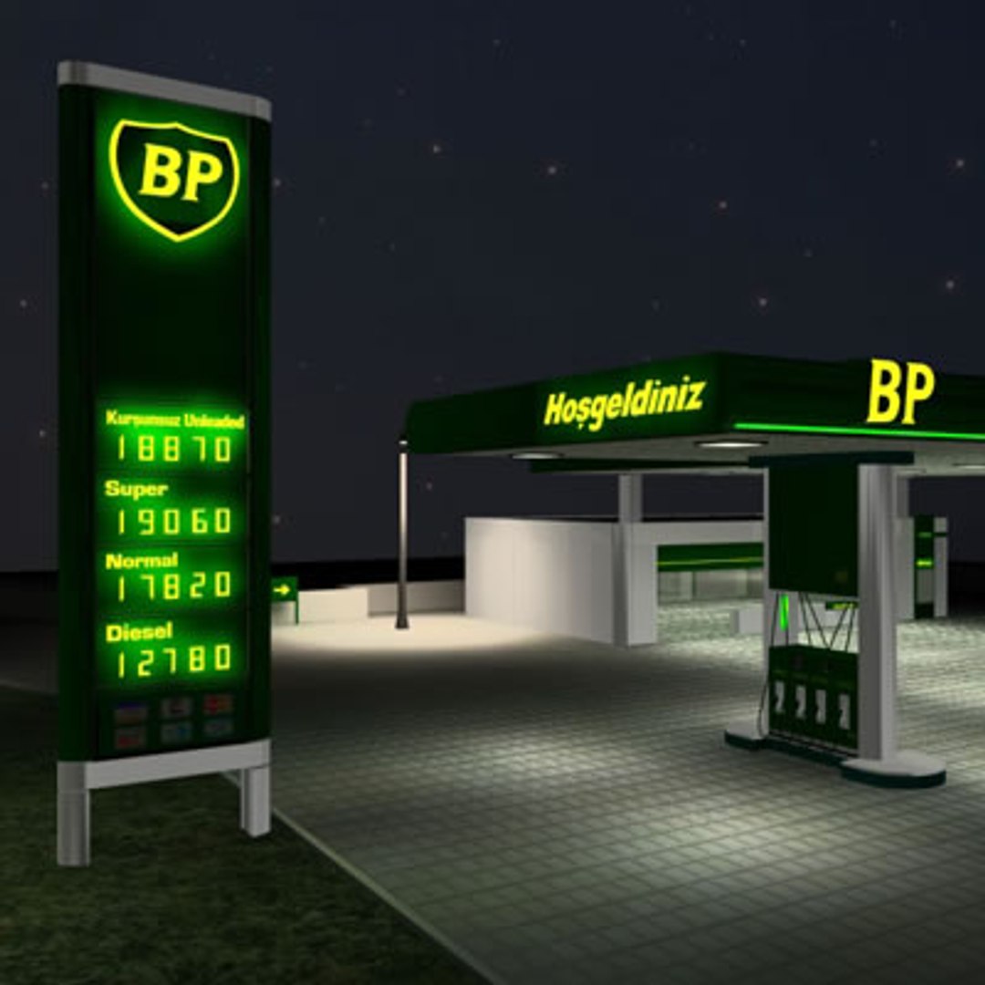 Bp Gas Station 3d Model