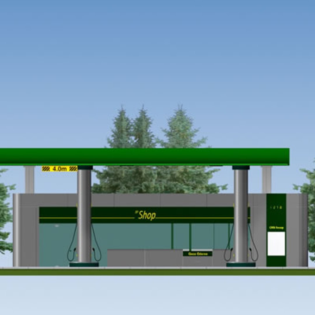 Bp Gas Station 3d Model