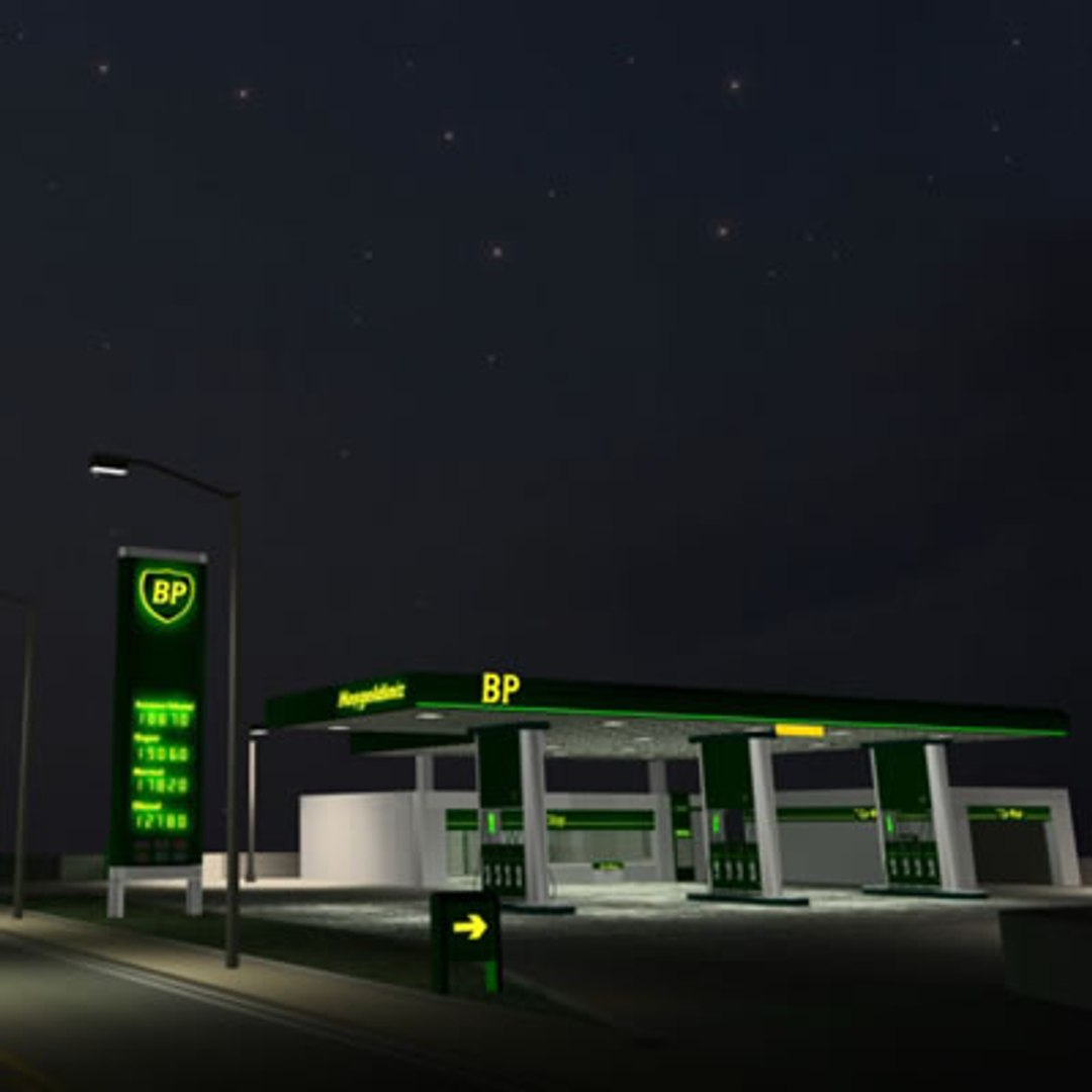 Bp Gas Station 3d Model