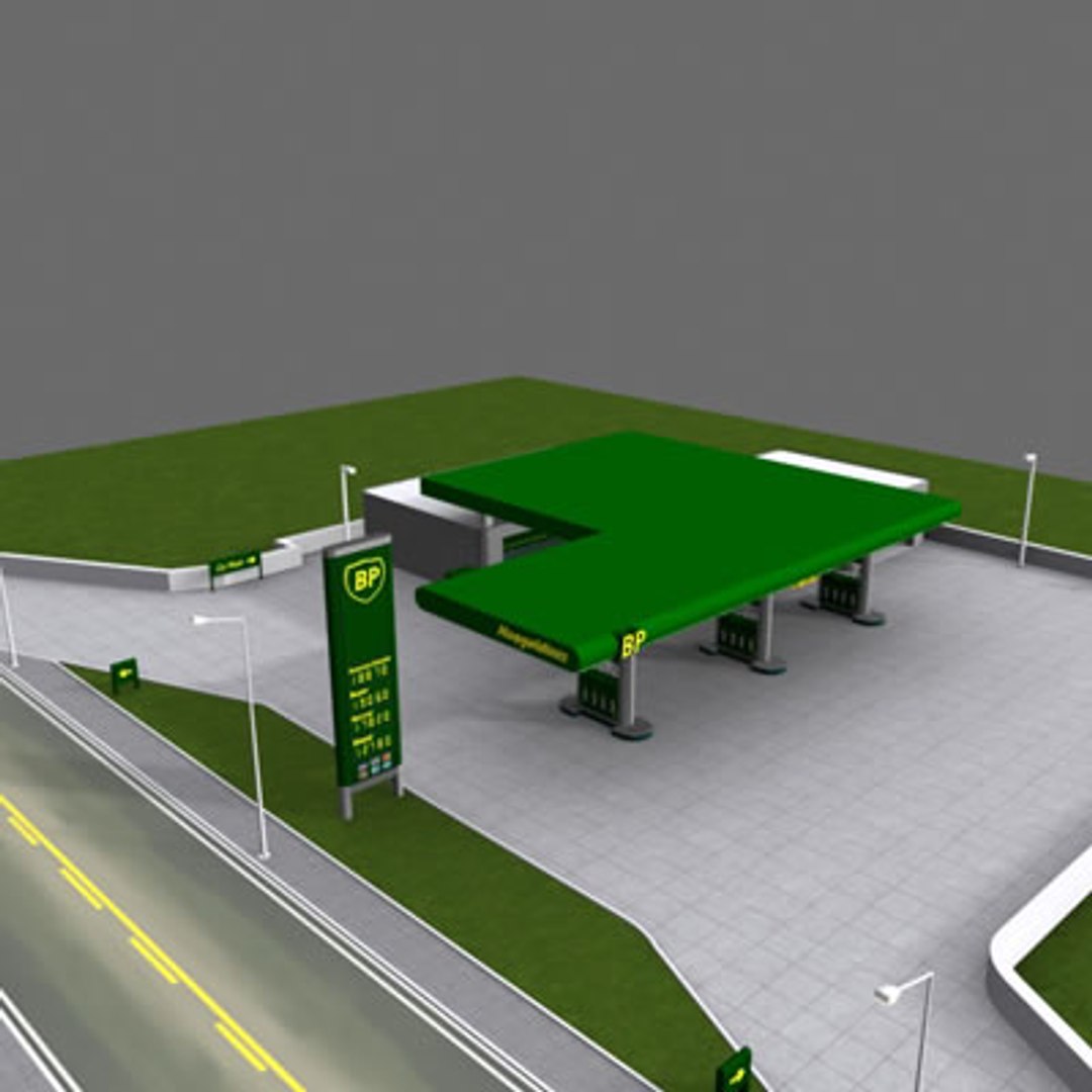 Bp Gas Station 3d Model