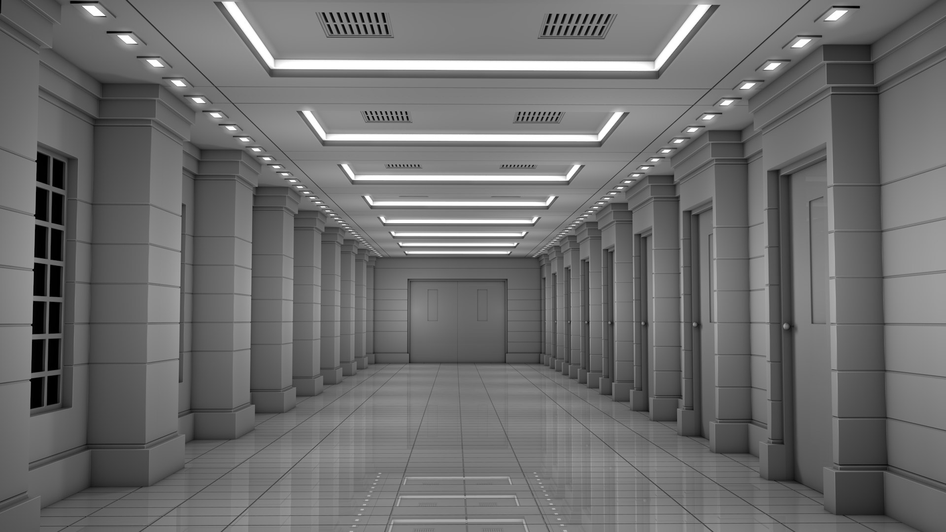 3D Model Apartment Hallway - TurboSquid 1904010