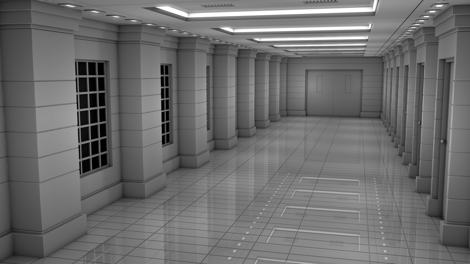 3D Model Apartment Hallway - TurboSquid 1904010