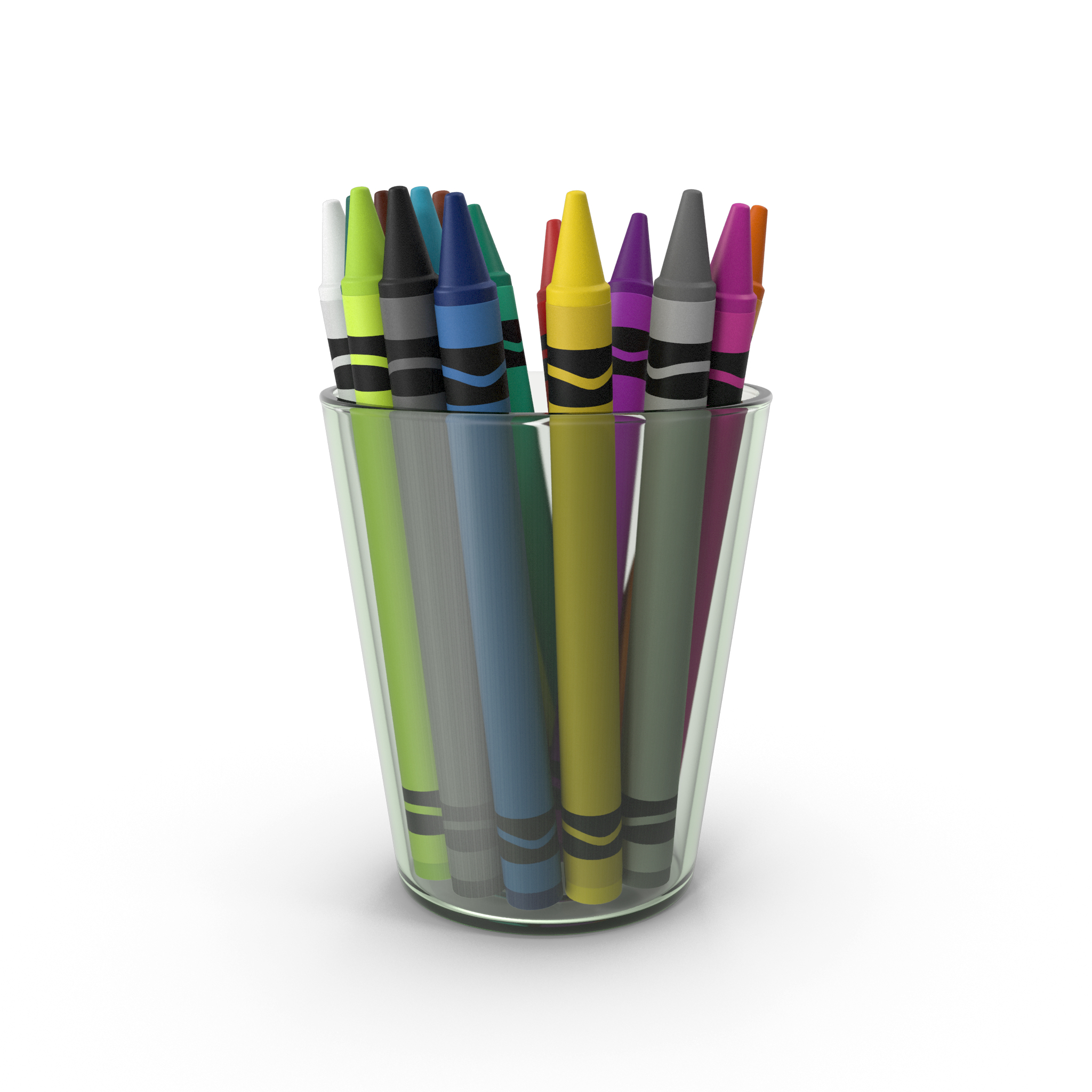 modelo 3d crayones en taza - TurboSquid 1841513