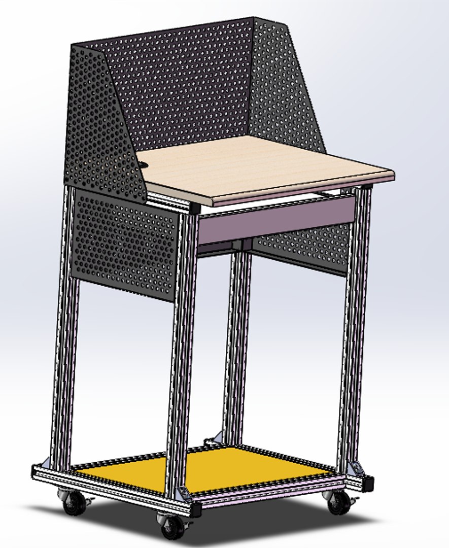 3D Model Aluminum Computer Desk - TurboSquid 1436847