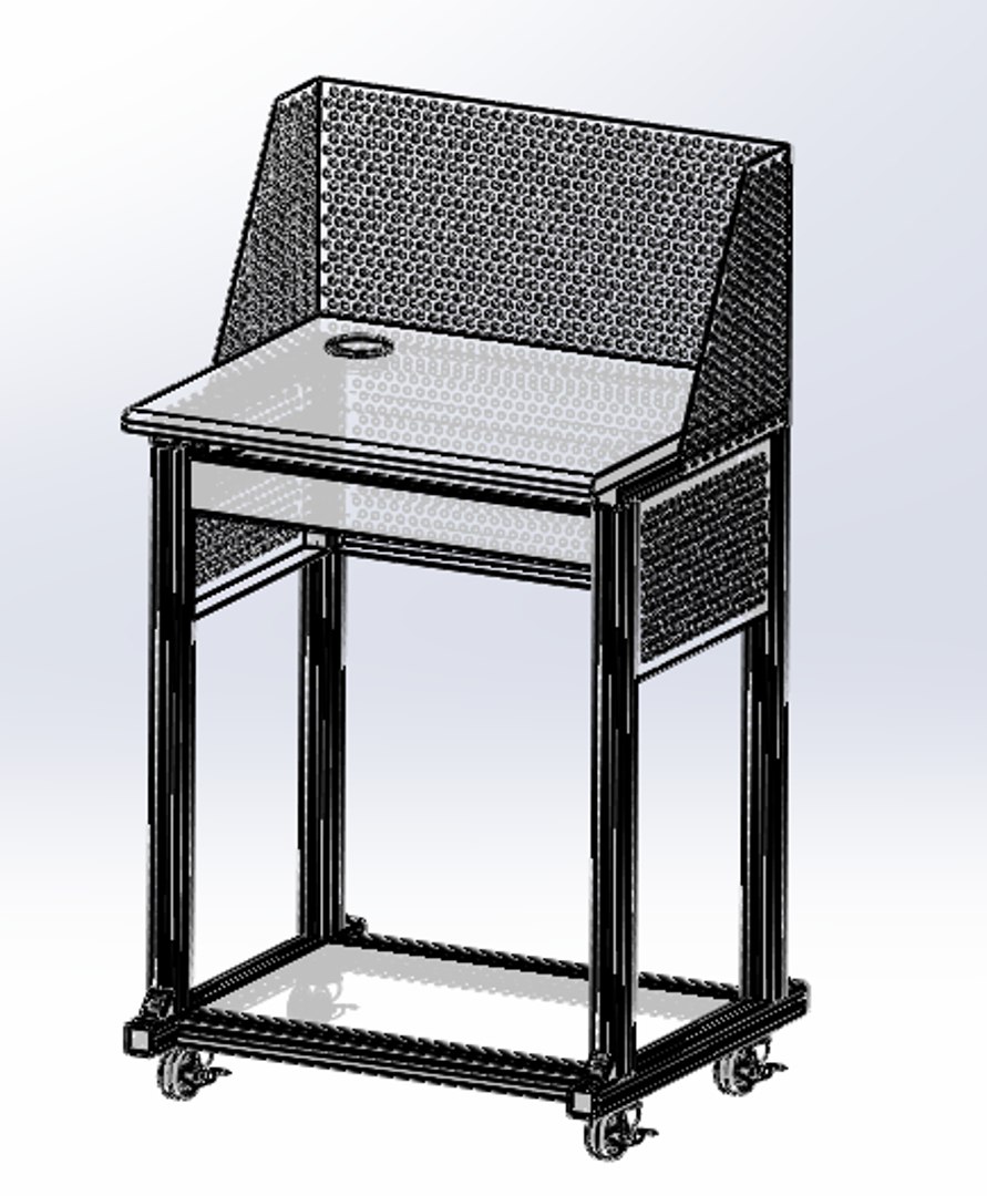 3D Model Aluminum Computer Desk - TurboSquid 1436847