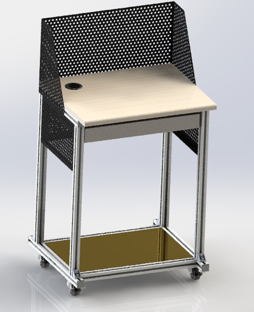 3D Model Aluminum Computer Desk - TurboSquid 1436847