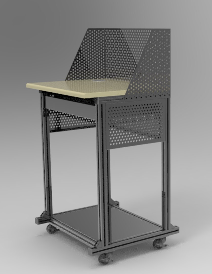 3D Model Aluminum Computer Desk - TurboSquid 1436847